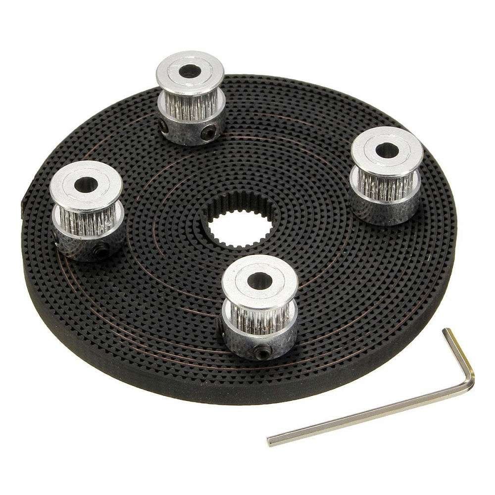 4Pcs GT2 Pulley 2Teeth Bore 5mm + 5 Meters GT2 Belt 3D Printing CNC Reprap