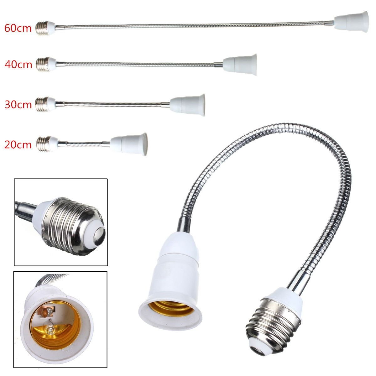 LED Light Bulb Lamp Holder Flexible Extension