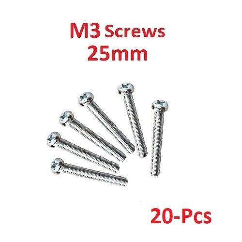 20 Pcs – M3 Screw 3mm 25mm Machine Screws Nema 17 Stainless Steel Fastener