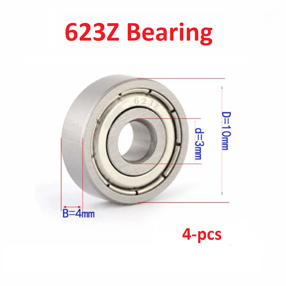 Pack of 4-623Z Bearing 4x13x5mm Double Shielded 624Z Deep Groove Ball ...